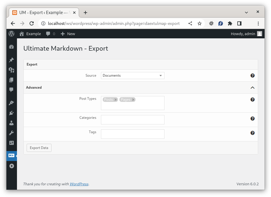 Convert WordPress Articles To Markdown DAEXT