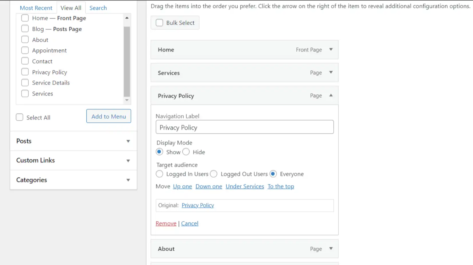 How To Hide Menu Items Based On A Role With WordPress DAEXT